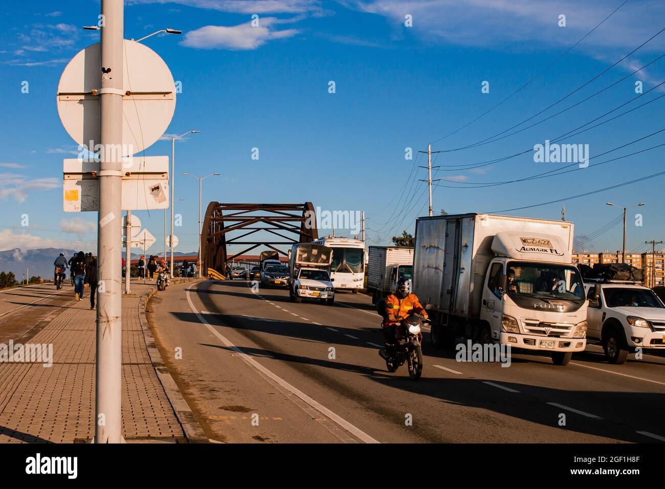 Bridge over the Bogotá River, on Avenida Calle 80 Medellín Highway, one ...