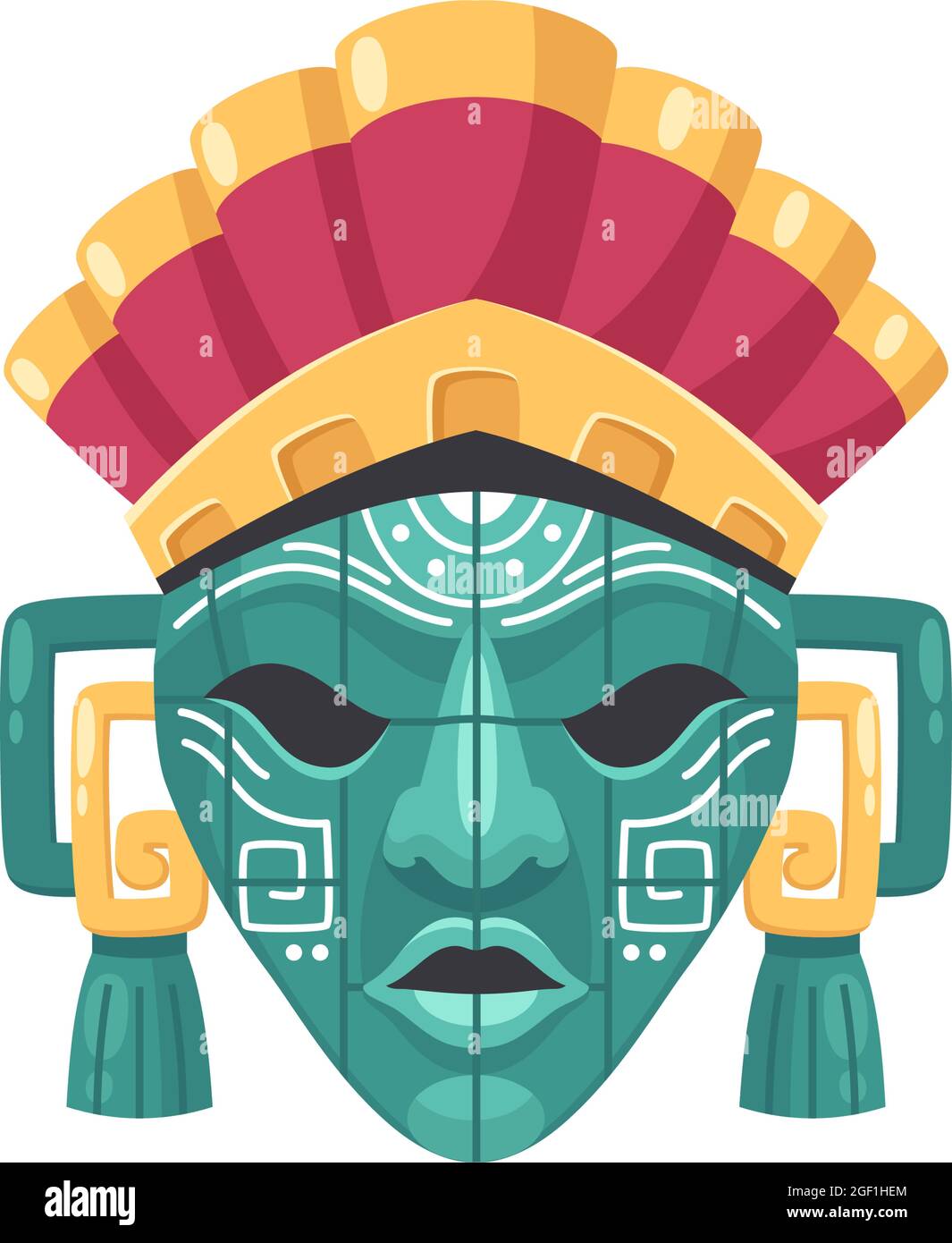 Maya civilization cartoon composition with isolated image of ancient ...