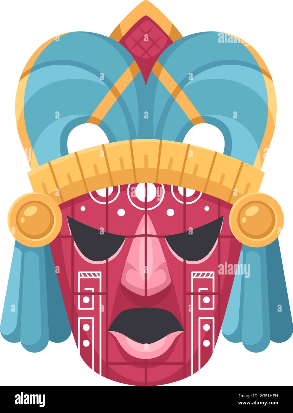 Maya civilization cartoon composition with isolated image of ancient ...