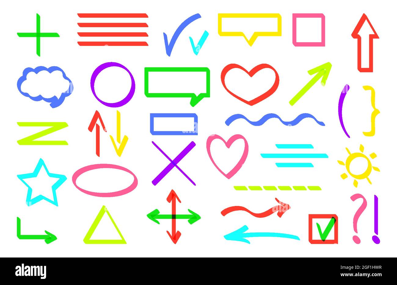 Set blue marker lines Cut Out Stock Images & Pictures - Alamy