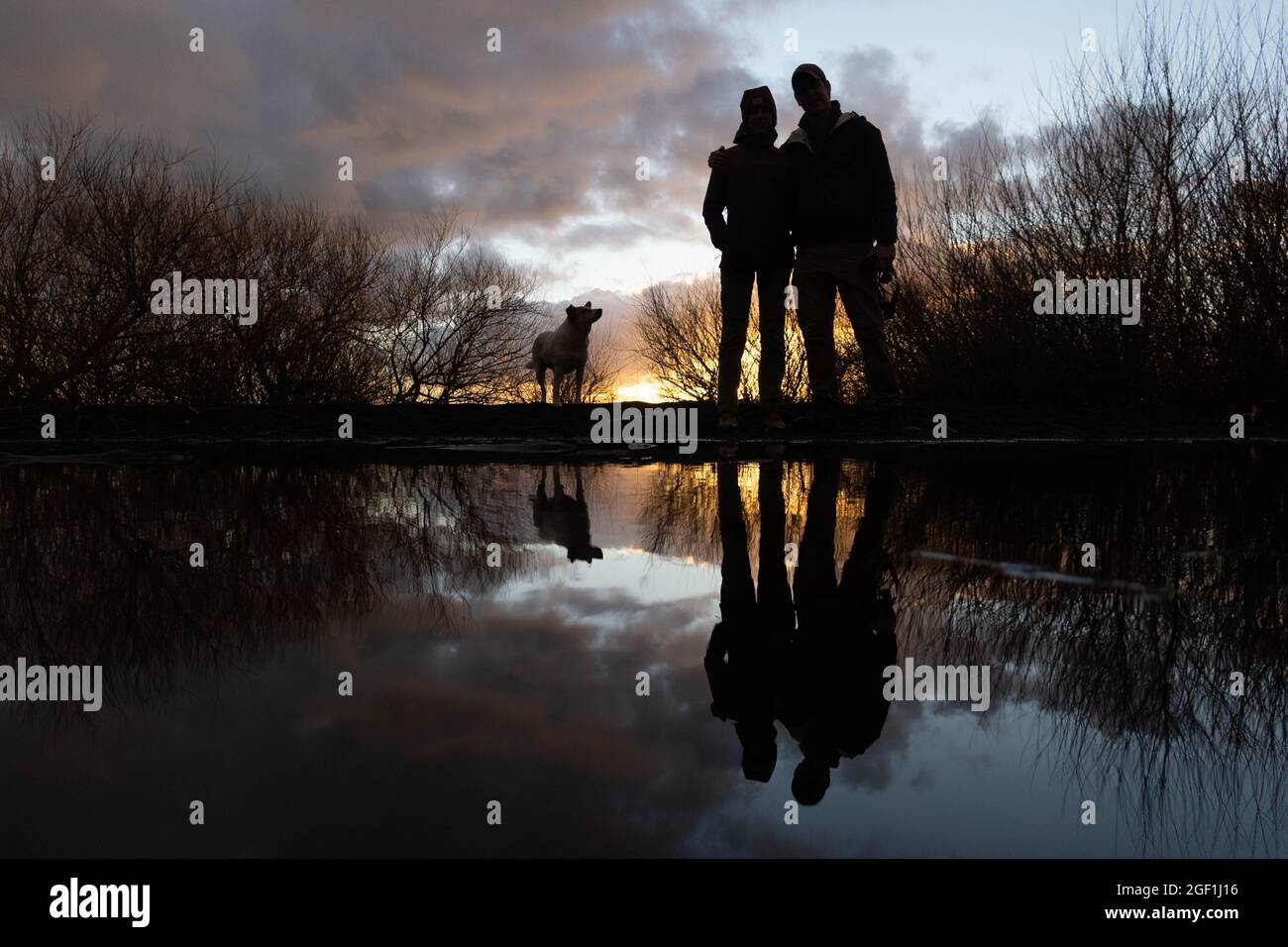 Pucon, Araucania, Chile. 22nd Aug, 2021. A couple is photographed in ...