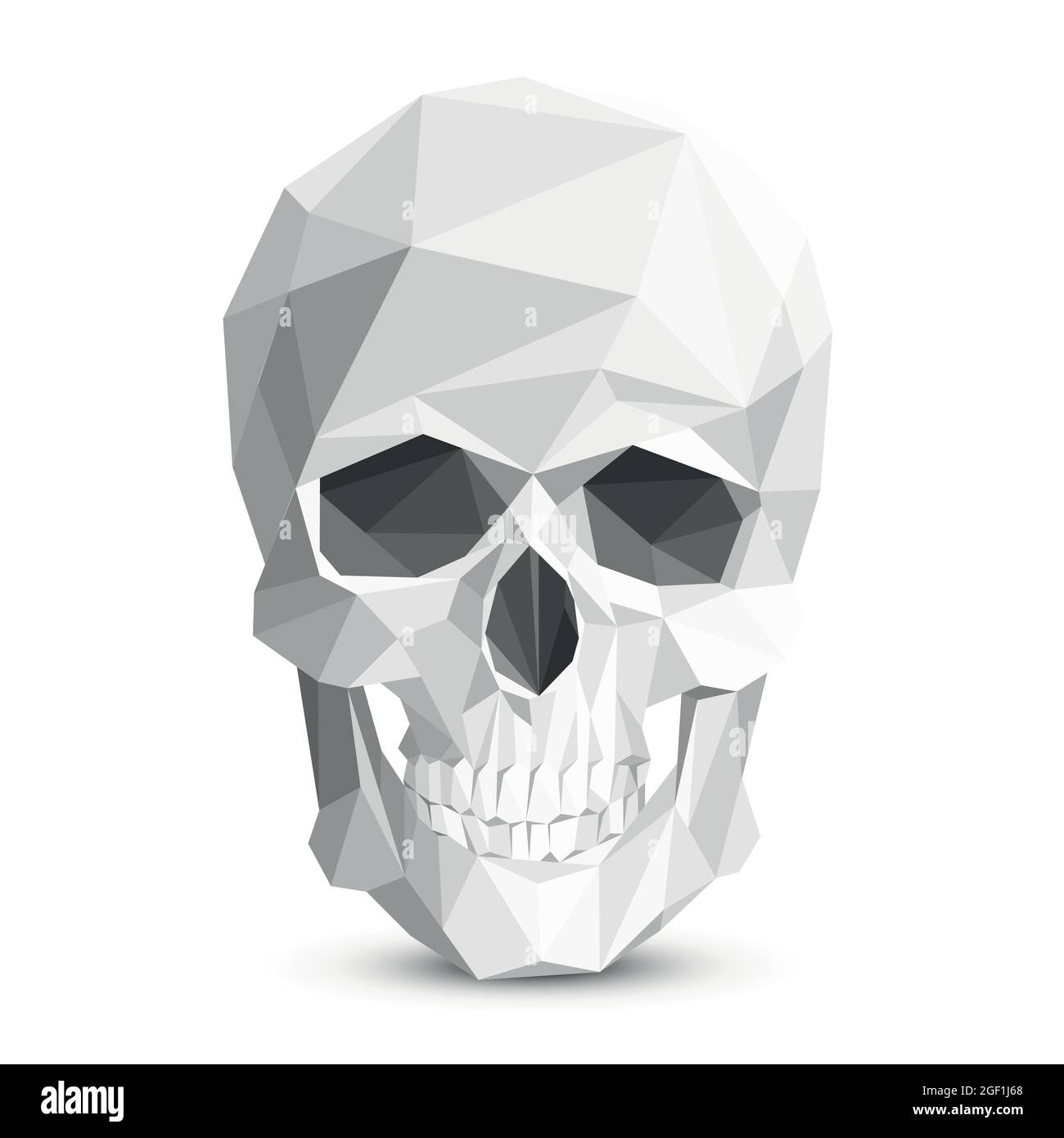 Colorful geometric low poly skull. Vector triangular skull. Human head ...