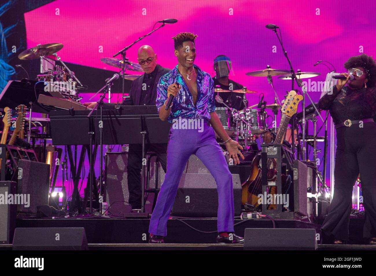 NEW YORK, NY - AUGUST 21: Jon Batiste performs during "We Love NYC: The ...
