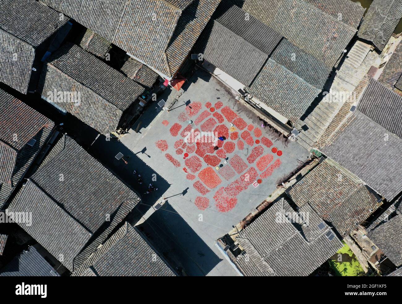 CONGJIANG, CHINA - AUGUST 22, 2021 - Aerial photo shows the scenery of ...