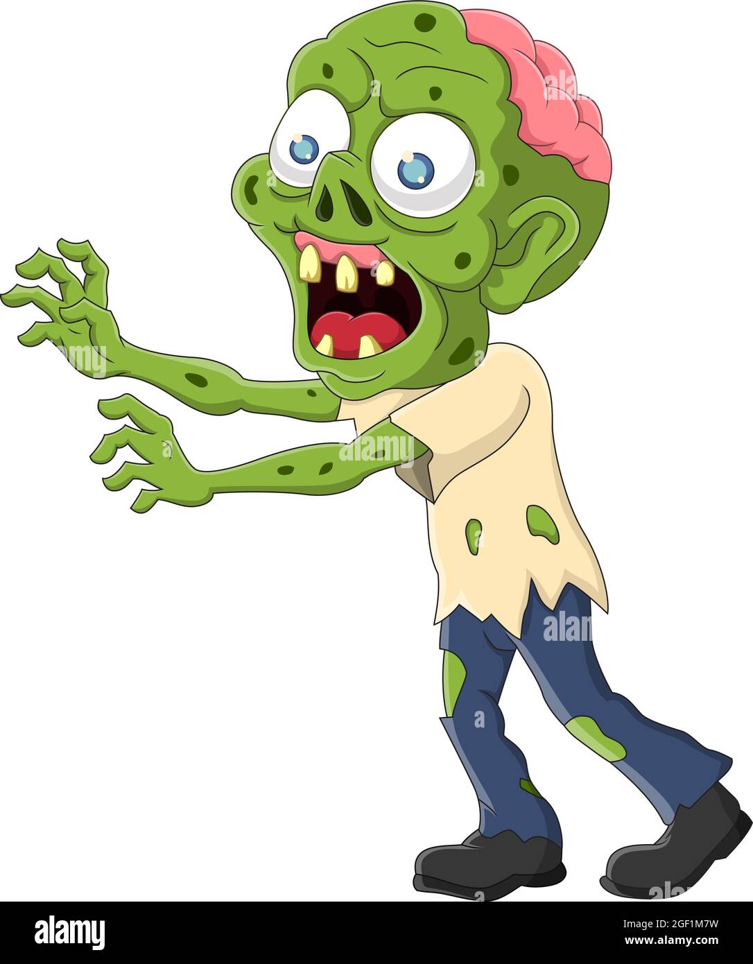 Cartoon zombie isolated on white background Stock Vector Image & Art ...
