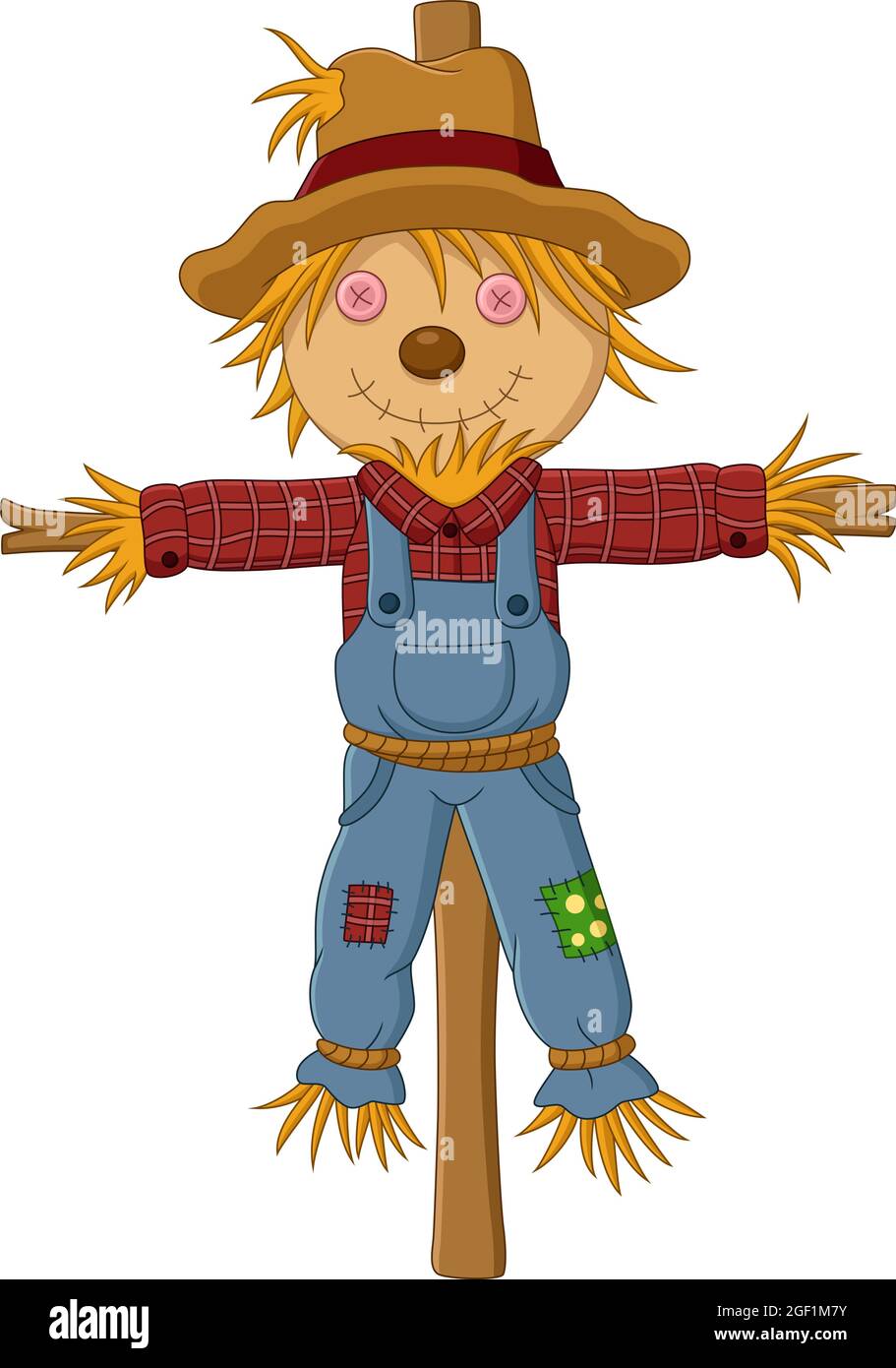 Cartoon Scarecrow isolated on white background Stock Vector Image & Art ...