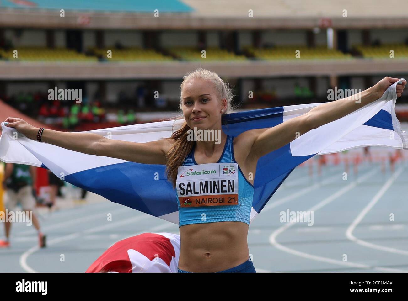 Nairobi, Kenya. 22nd Aug, 2021. Heidi Salminen of Finland poses after ...
