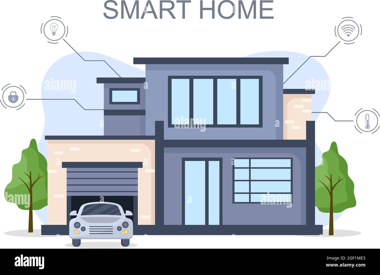 Smart Home Technology House Control System Of Lighting, Heating ...