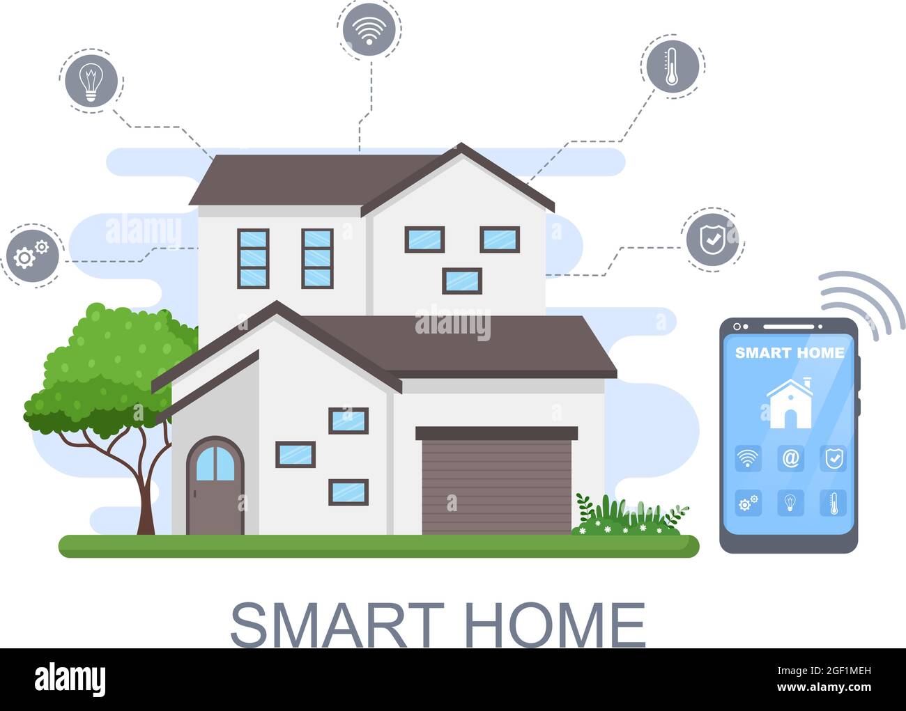 Smart Home Technology House Control System Of Lighting, Heating ...