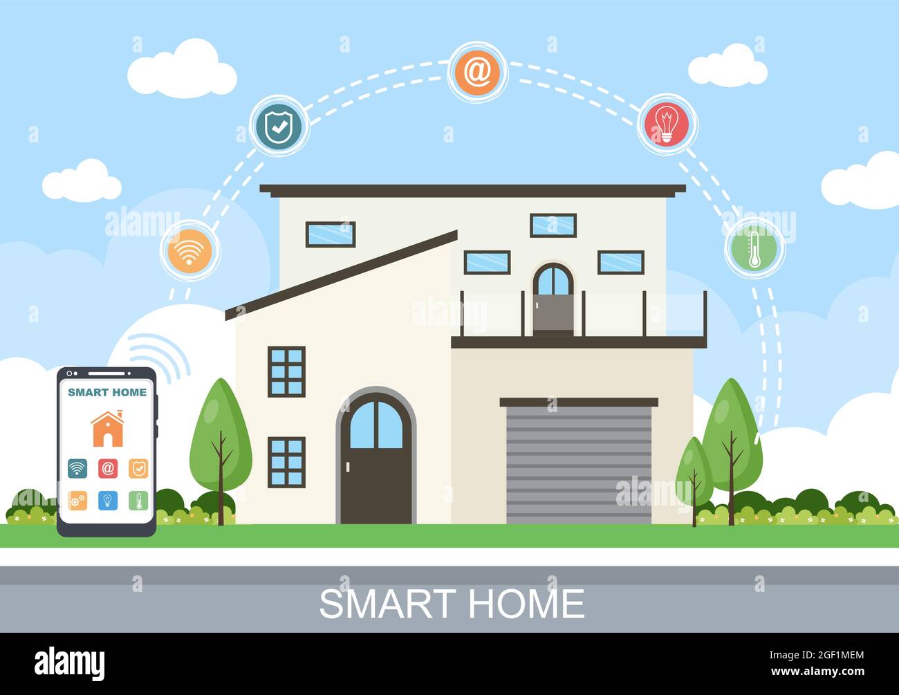 Smart Home Technology House Control System Of Lighting, Heating ...