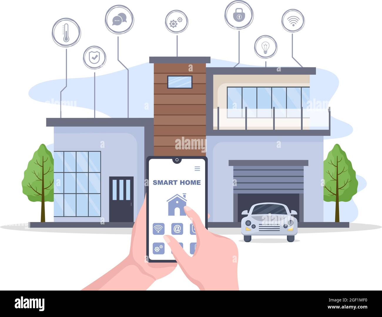 Smart Home Technology House Control System Of Lighting, Heating ...