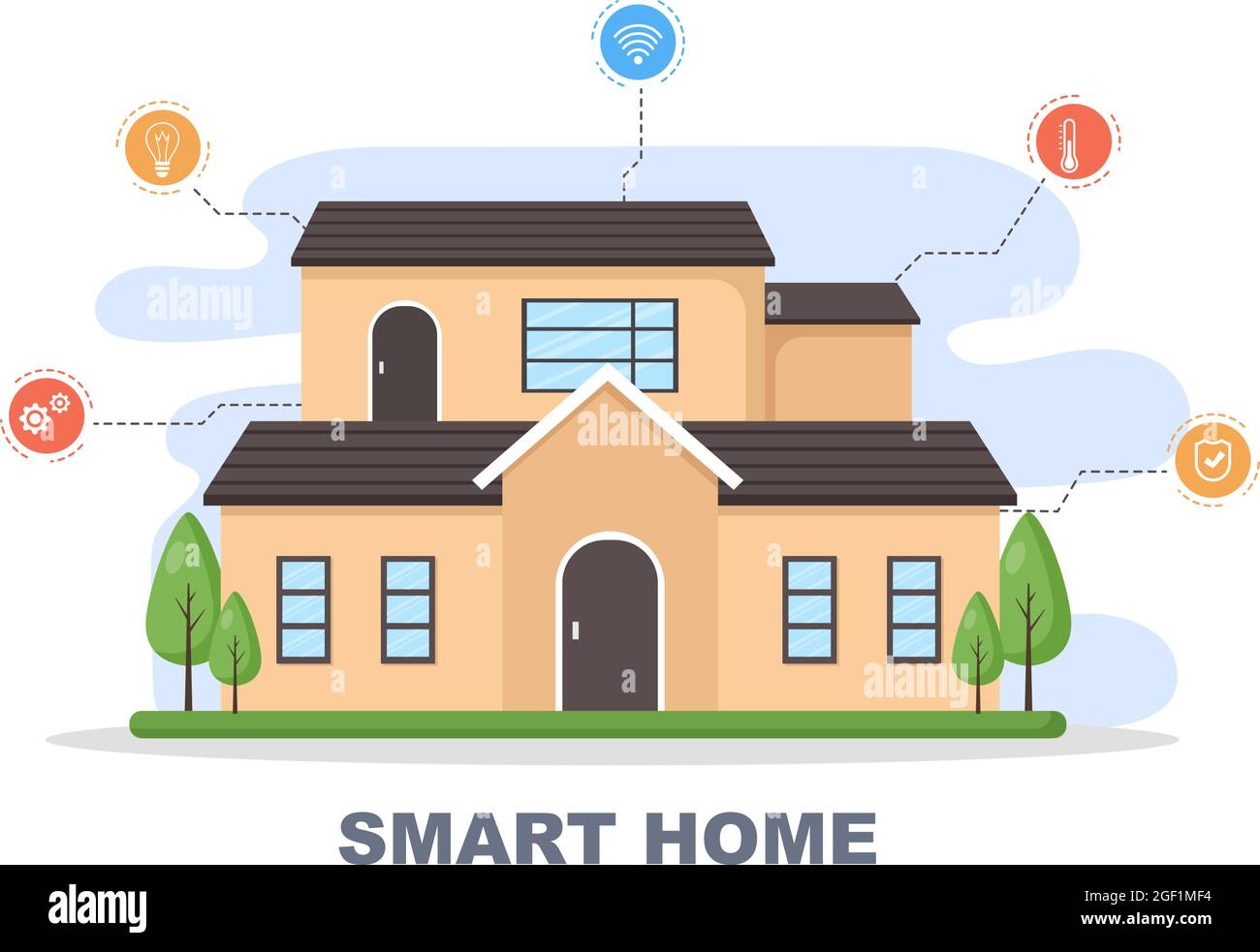 Smart Home Technology House Control System Of Lighting, Heating ...