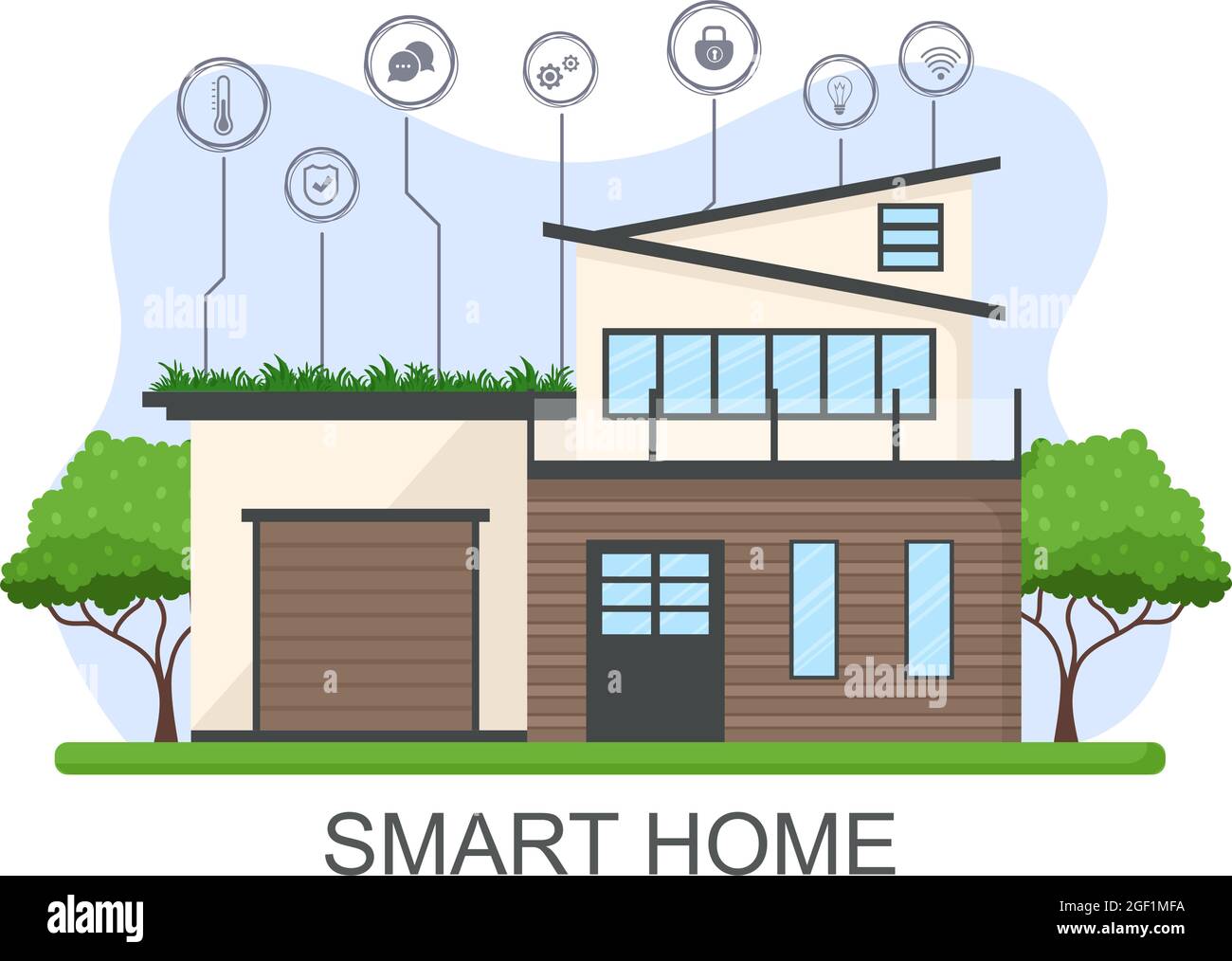 Smart Home Technology House Control System Of Lighting, Heating ...