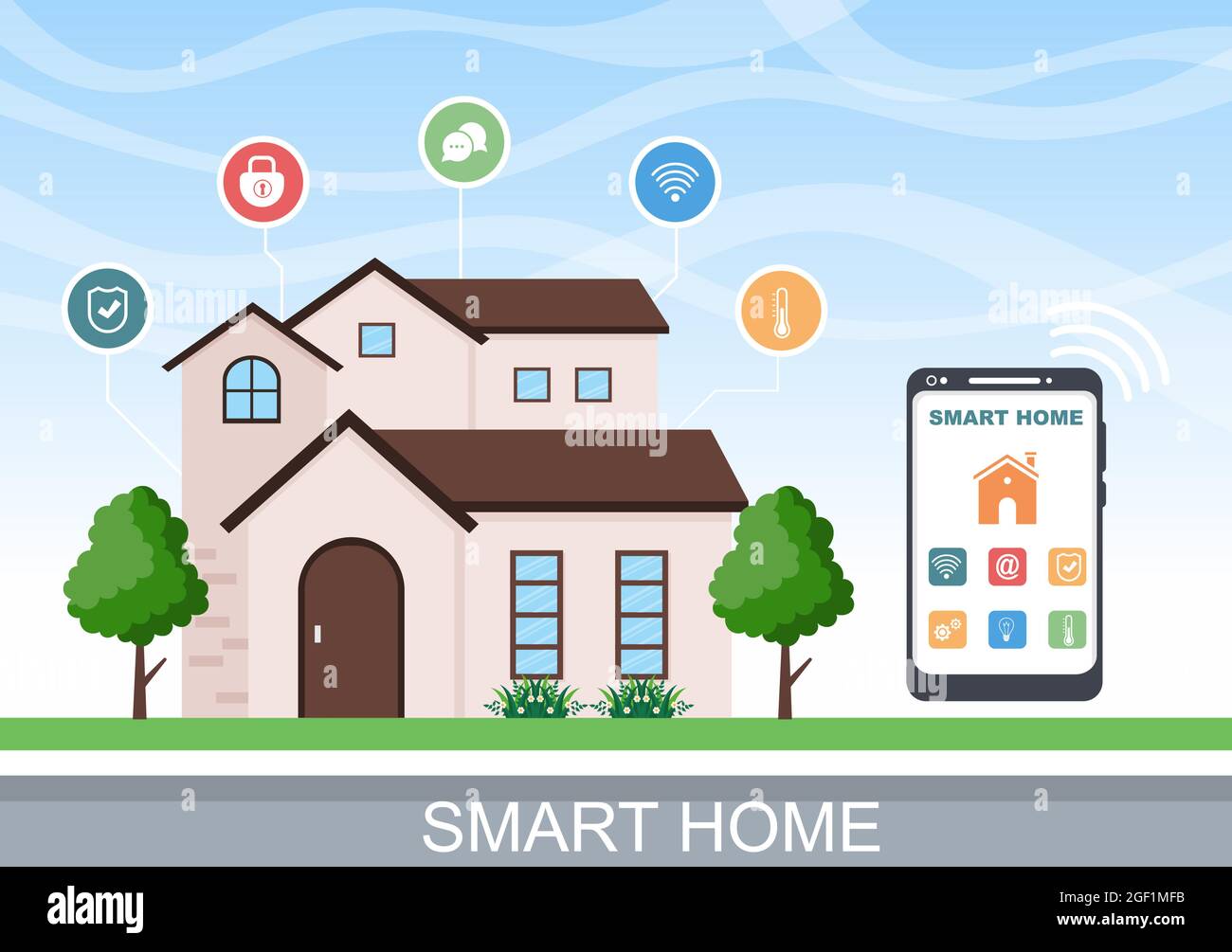 Smart Home Technology House Control System Of Lighting, Heating ...