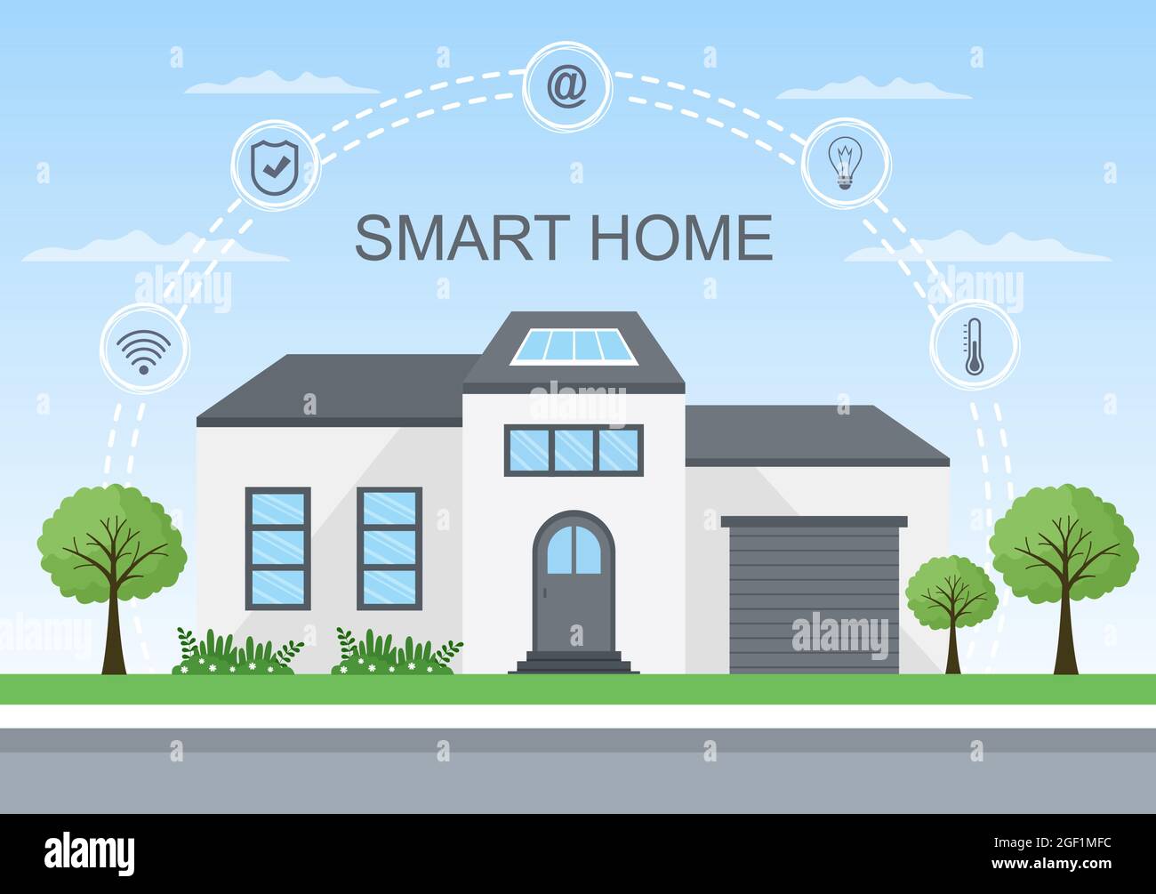 Smart Home Technology House Control System Of Lighting, Heating ...