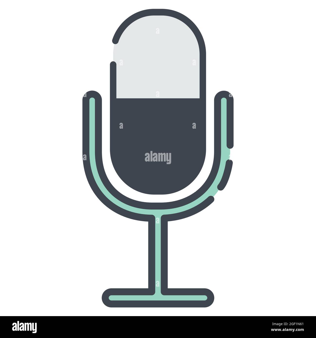 Icon Vector of Mic - Line Cut Style - simple illustration. Editable ...