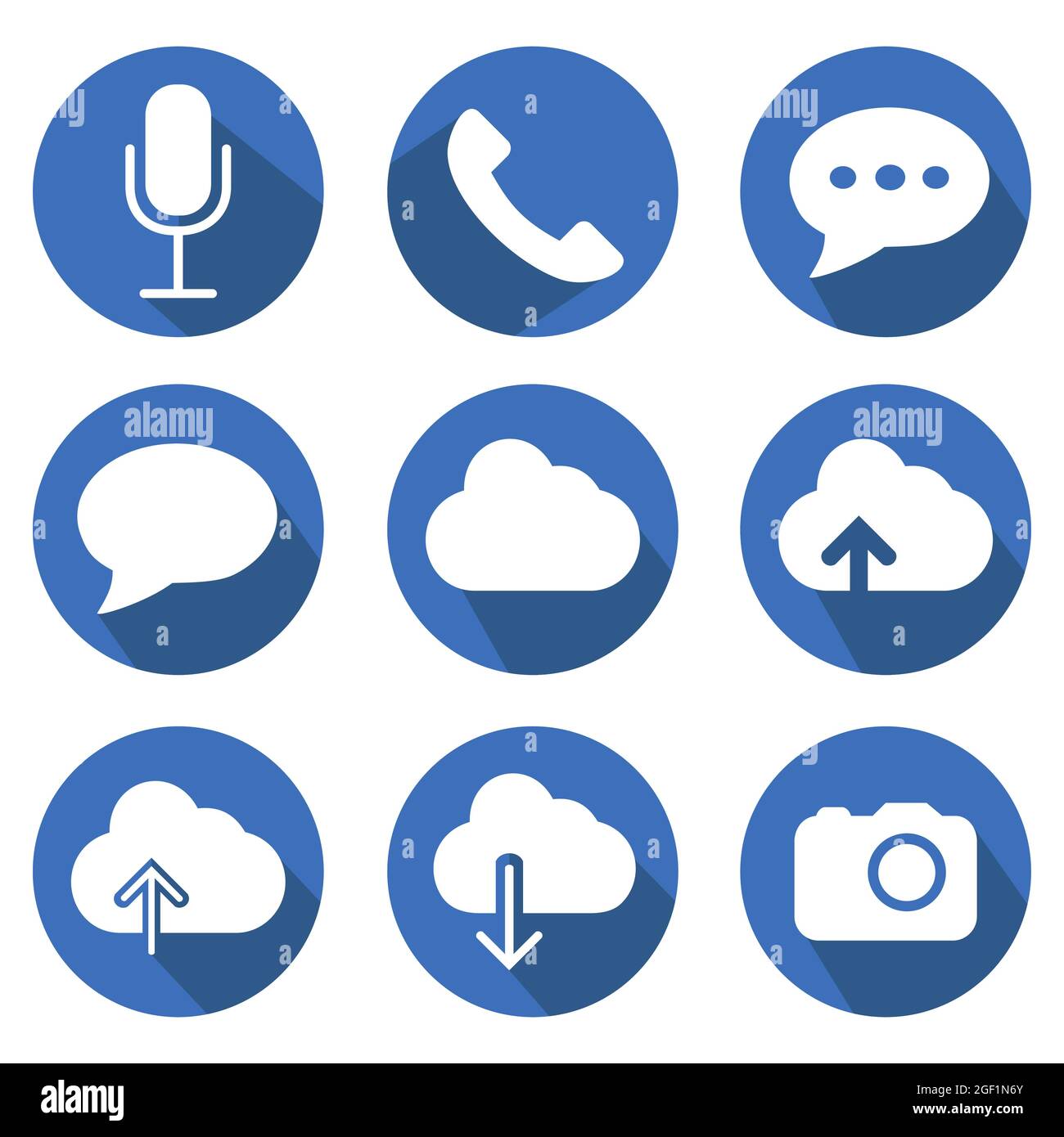 Set Icon Vector of Mobile App - Long Shadow Style - simple illustration ...