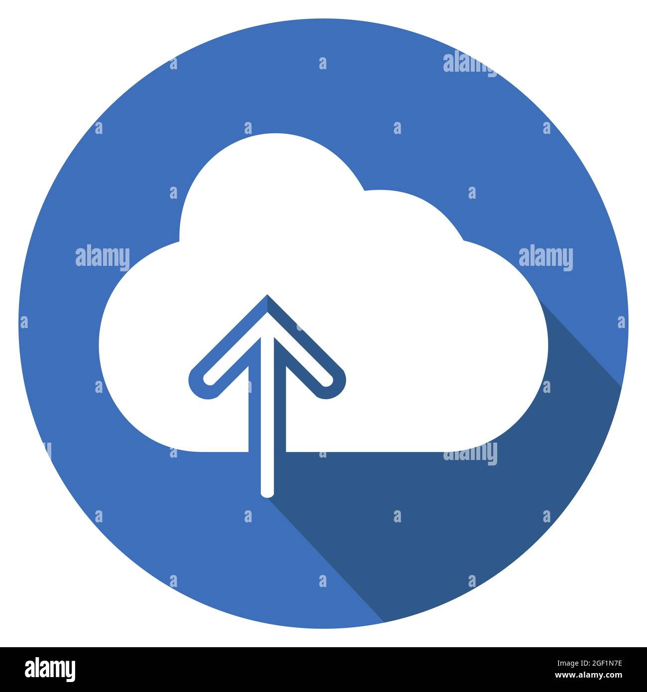 Icon Vector of Cloud with upward arrow - Long Shadow Style - simple ...