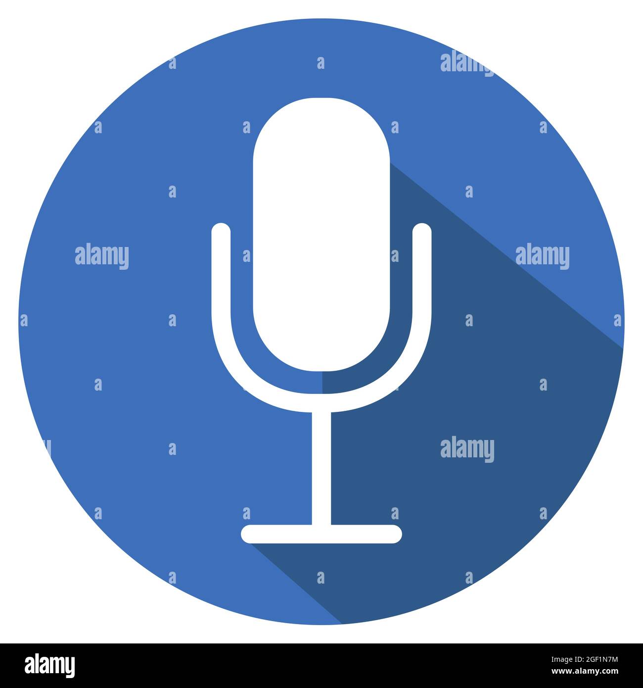 Icon Vector of Mic - Long Shadow Style - simple illustration. Editable ...