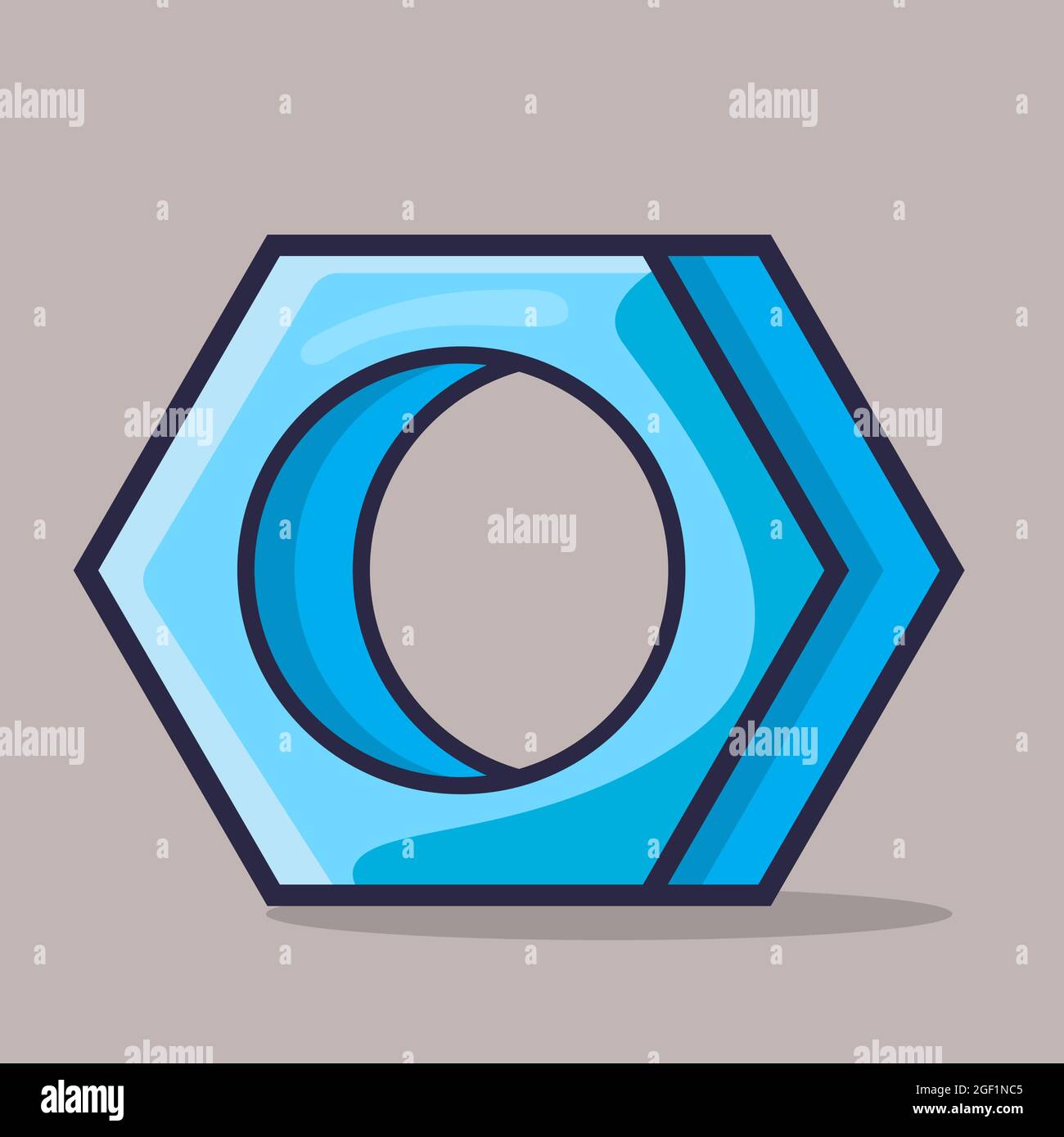 Cartoon illustration metal nut head Stock Vector Images - Alamy