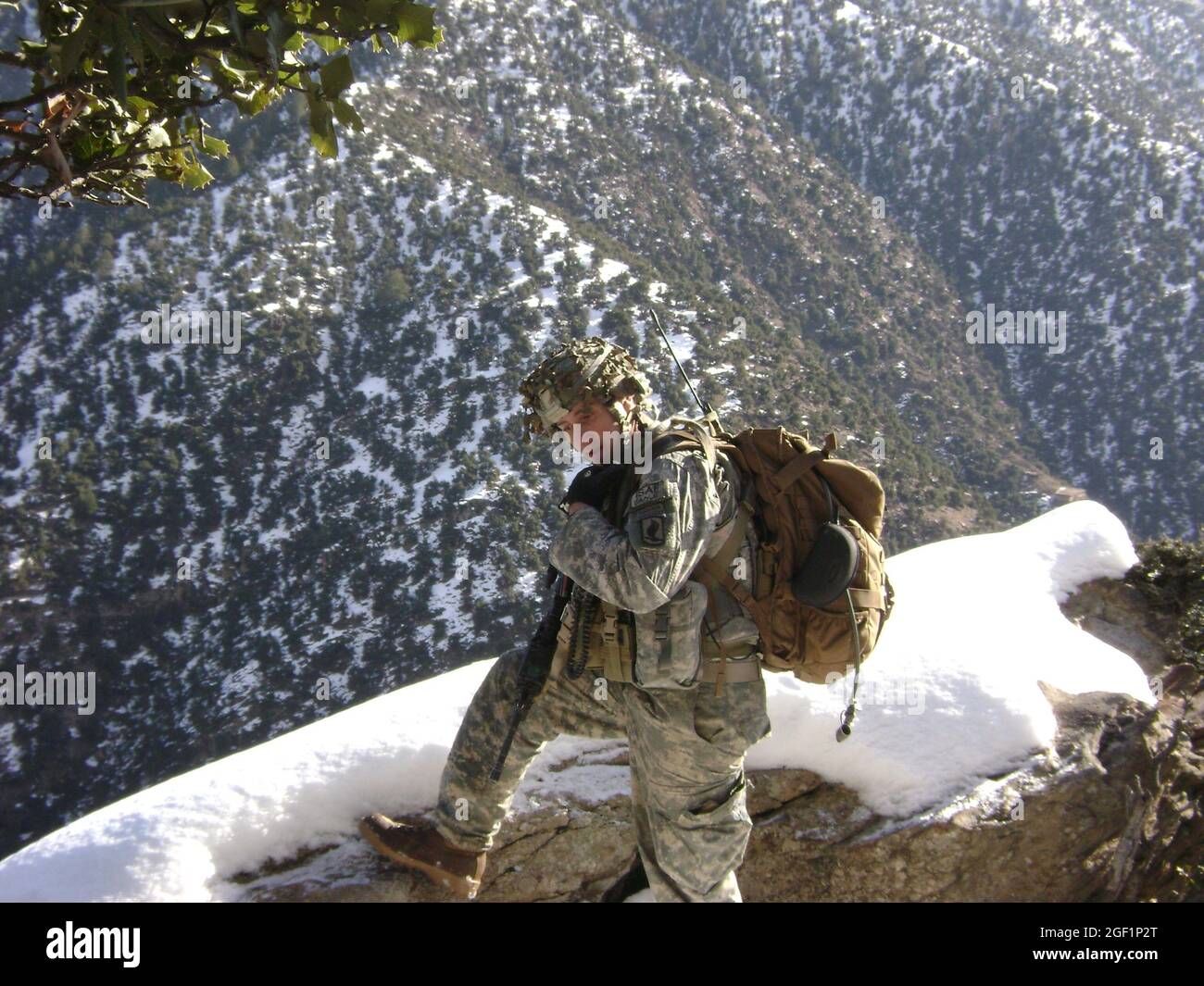 First Lt. Jonathan Brostrom takes a break during a patrol northeast of ...