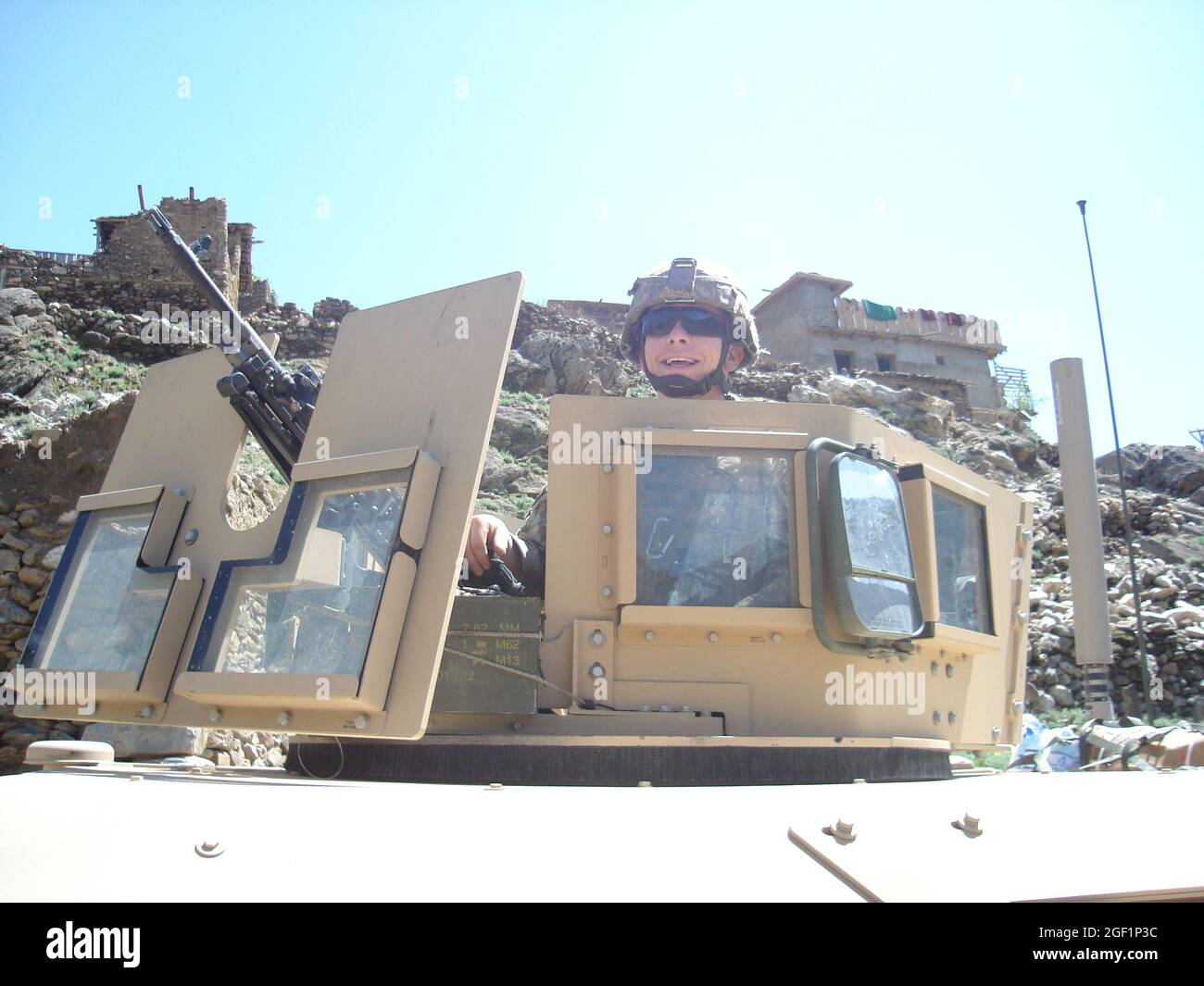Cpl. Pruitt Rainey mans the turret while out on patrol in Afghanistan ...