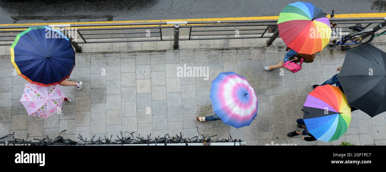 A rainy day on samcheong-ro street in Seoul, Korea Stock Photo - Alamy
