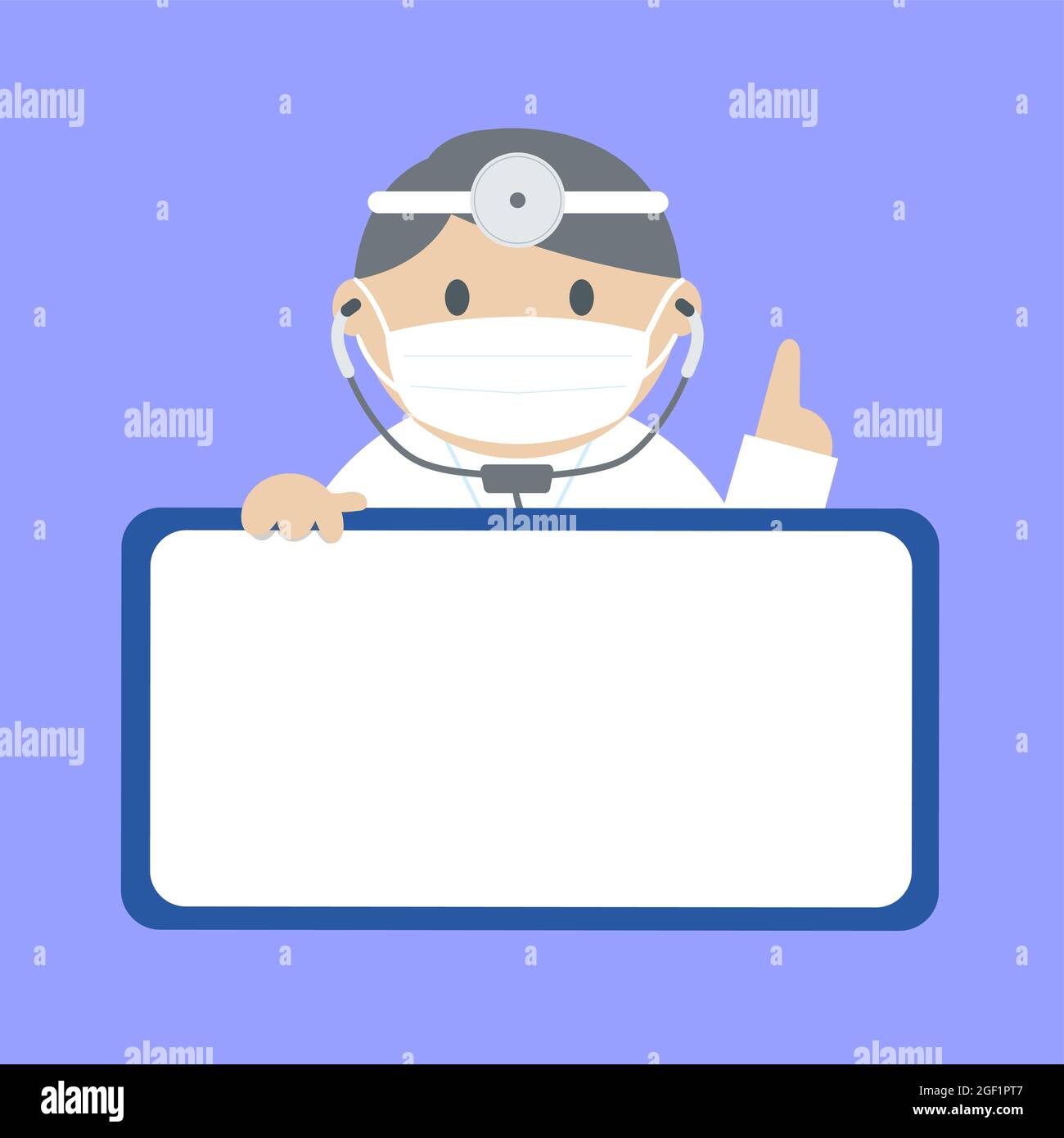 Doctor holding a board. Concept of illness prevention.Vector flat ...