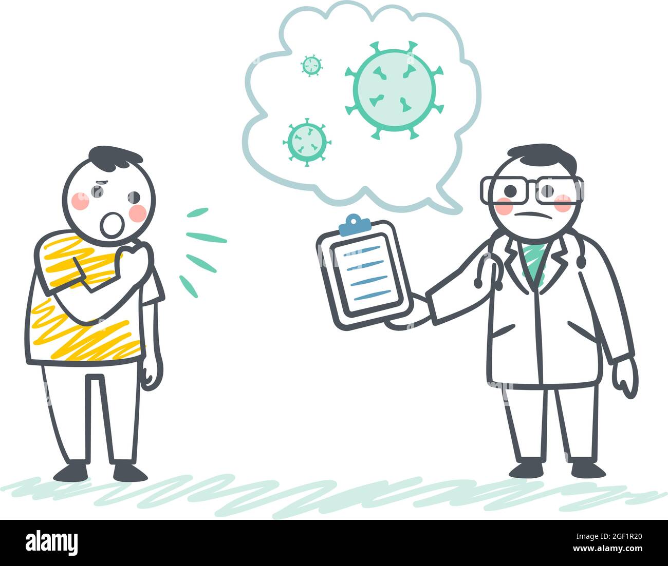 Doctor gives health education to patient. Concept of illness prevention ...