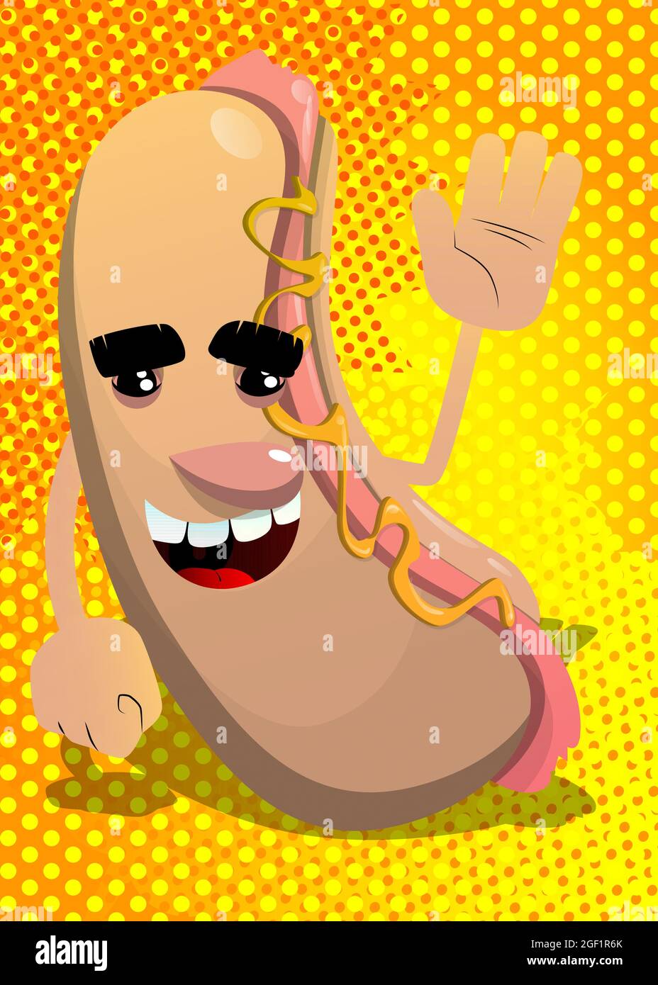 Waving meat character cartoon hi-res stock photography and images - Alamy