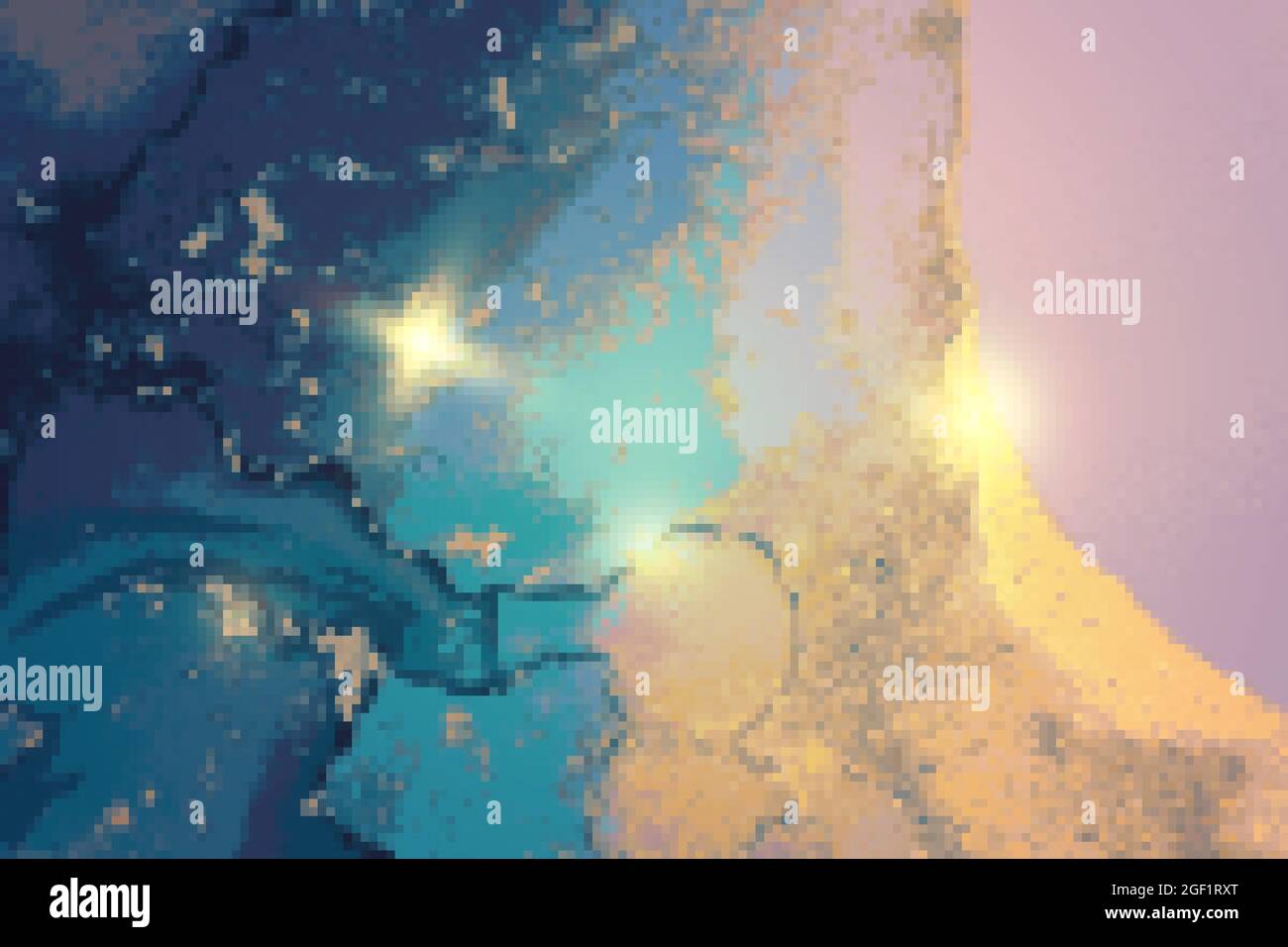 Modern ocean blue and gold sand background with paint splash and golden ...