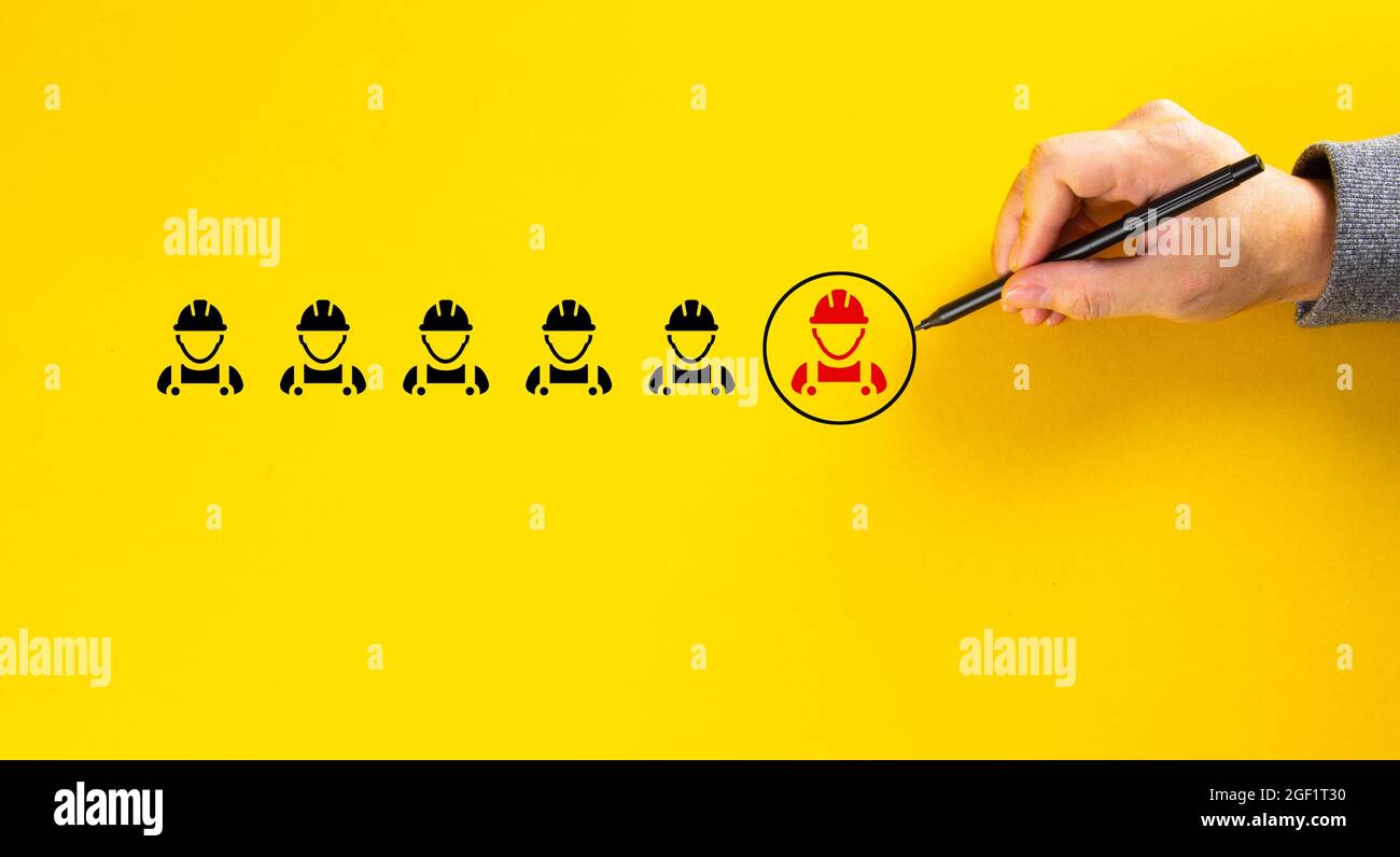 Human resource management and recruitment concept. Choosing good worker ...