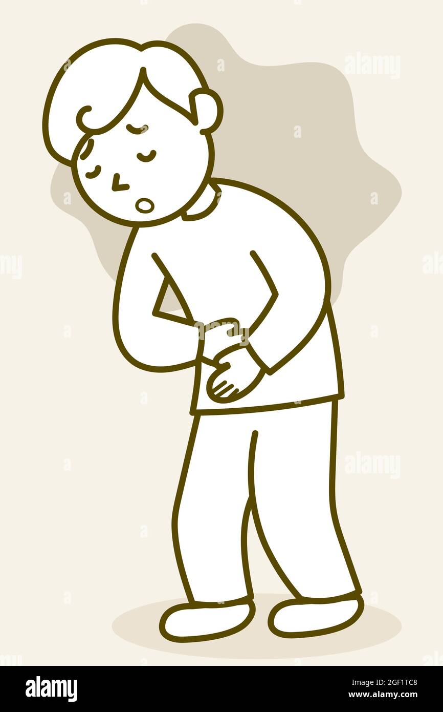 Man with uncomfortable stomach. Health Problem, Disease Symptoms and ...