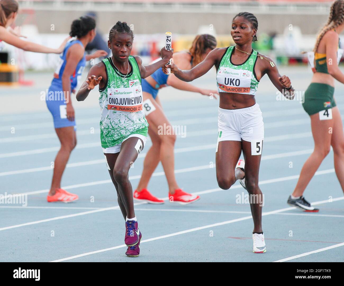 Nairobi, Kenya. 22nd Aug, 2021. Ella Onojuvwevwo (L, front) and ...