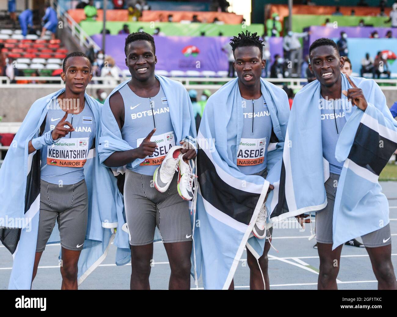 Nairobi, Kenya. 22nd Aug, 2021. Athletes of Botswana celebrate after ...