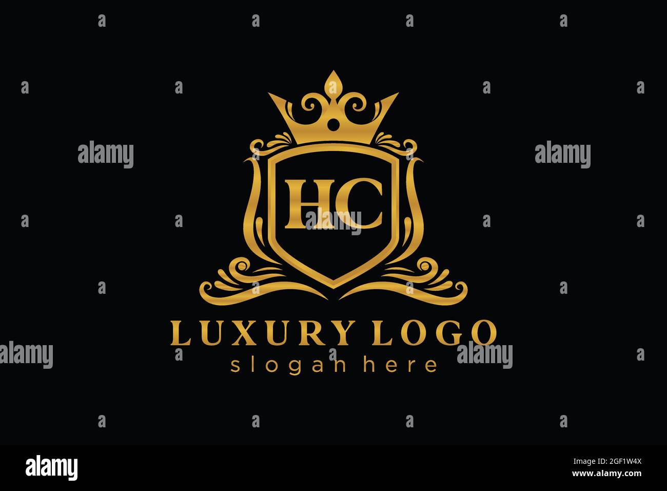 HC Letter Royal Luxury Logo template in vector art for Restaurant ...
