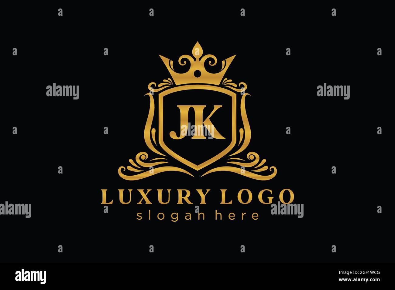 JK Letter Royal Luxury Logo template in vector art for Restaurant ...