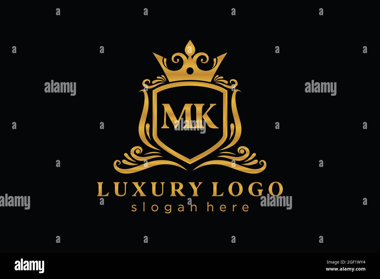 MK Letter Royal Luxury Logo template in vector art for Restaurant ...