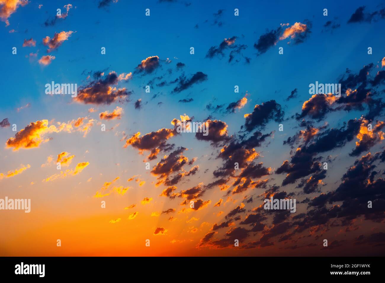 Beautiful sunset sky with clouds Stock Photo - Alamy