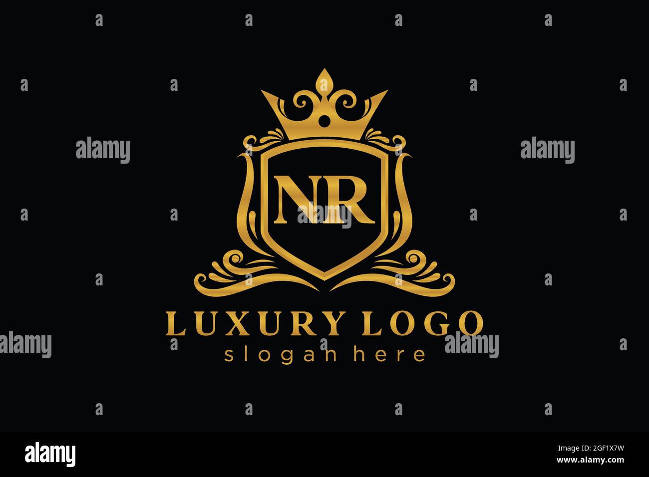 NR Letter Royal Luxury Logo template in vector art for Restaurant ...