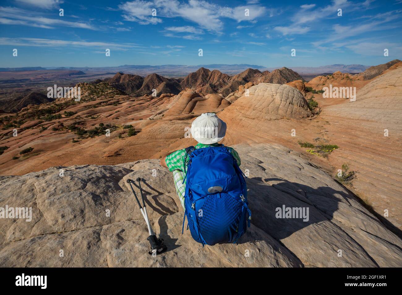 Hike in the Utah mountains. Hiking in unusual natural landscapes ...