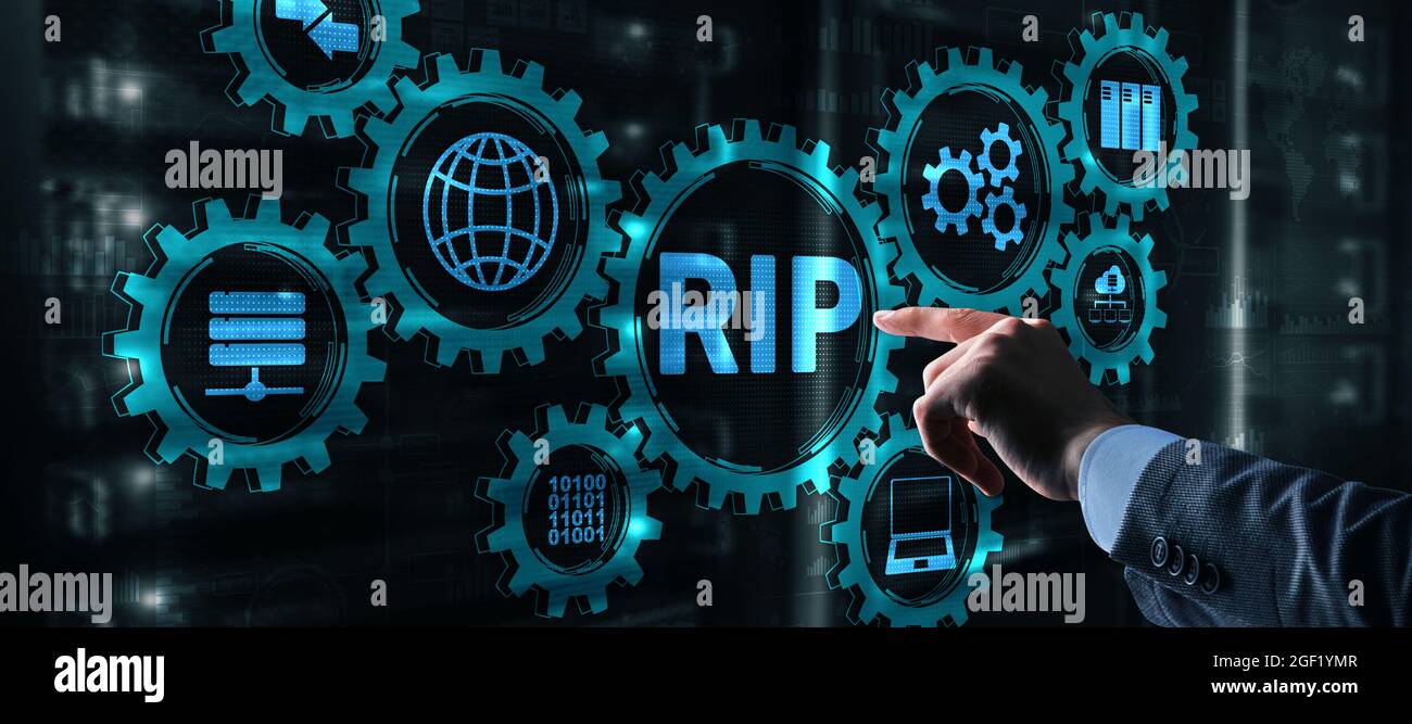 RIP Routing Information Protocol. Technology networks cocept 2021 Stock ...
