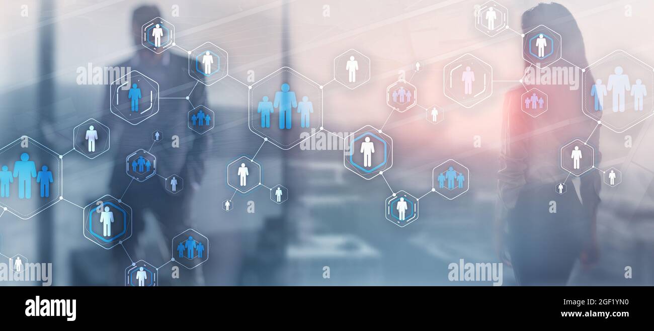 Human Resources Recruitment People Concept. Modern double exposure ...