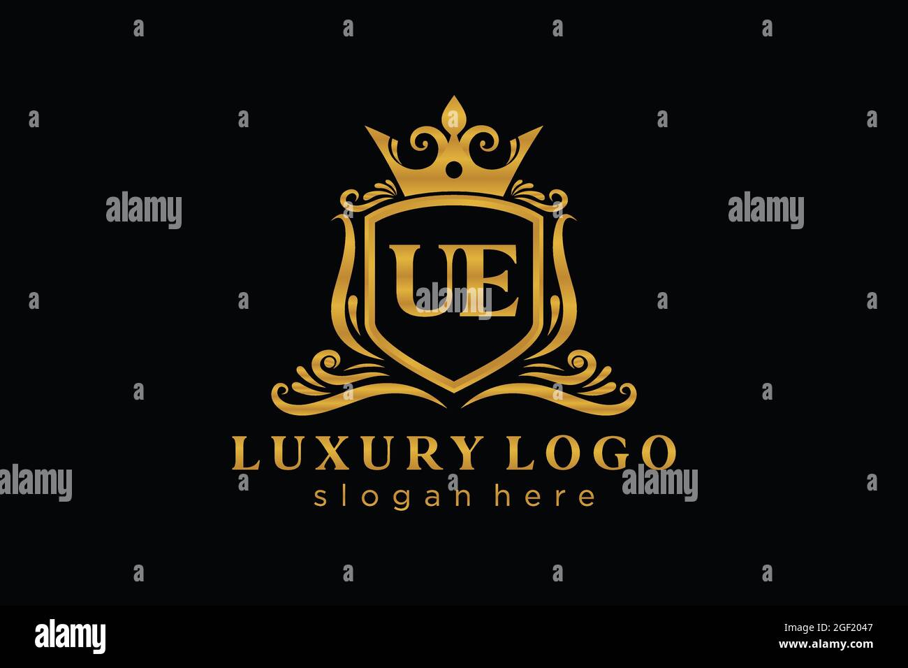 UE Letter Royal Luxury Logo template in vector art for Restaurant ...