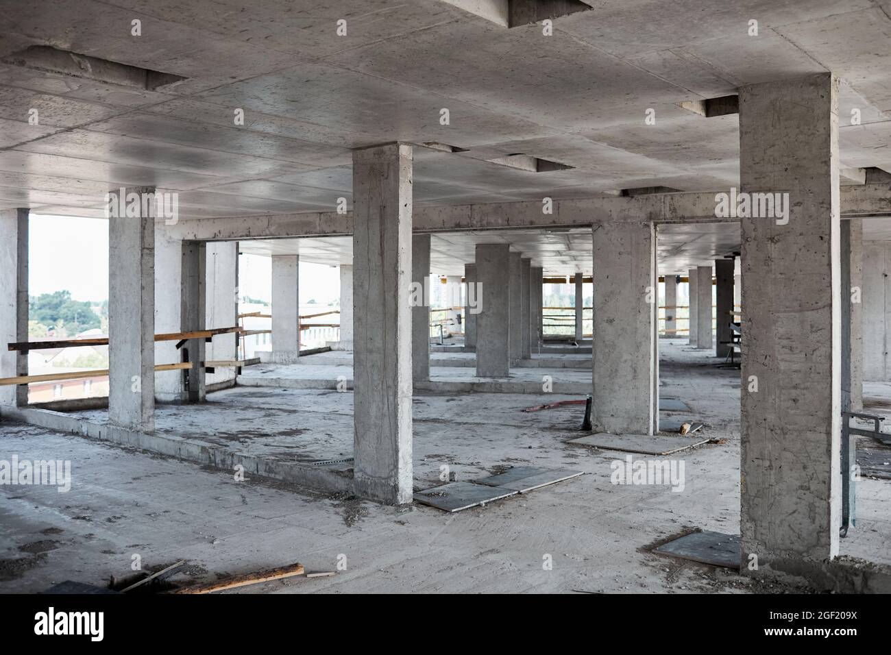 Background image of unfinished building at construction site with ...