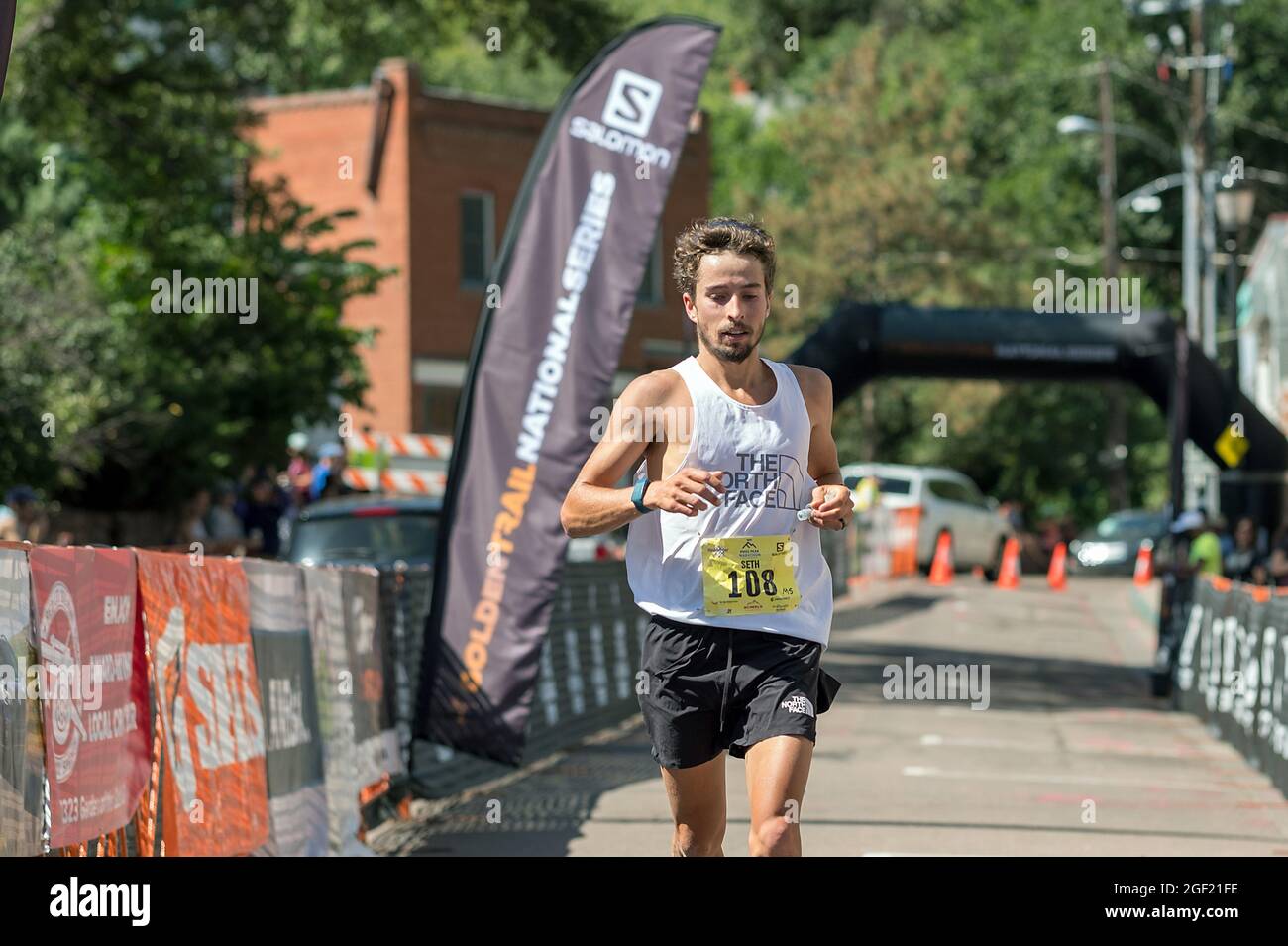 August 22, 2021: Chattanooga, Tennessee runner, Seth Ruling, nears the ...