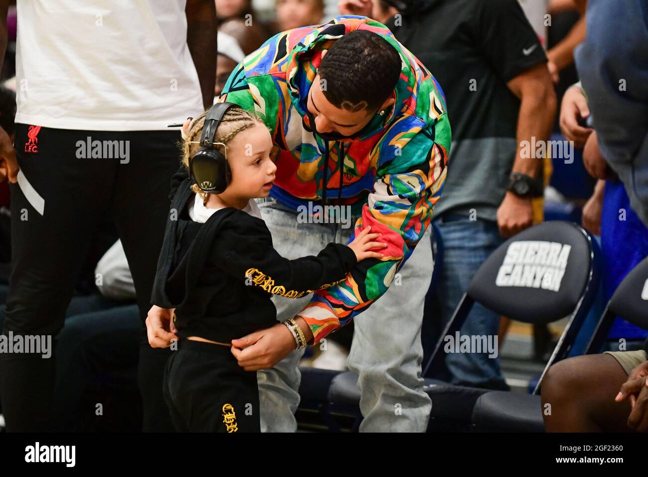 Canadian rapper Drake and son Adonis Graham arrive at the 2021 CIF ...