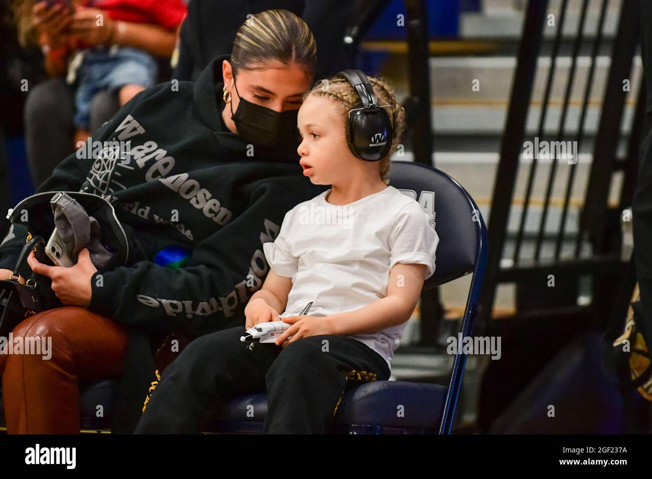 Adonis Graham, son of Canadian rapper Drake, watches the 2021 CIF ...