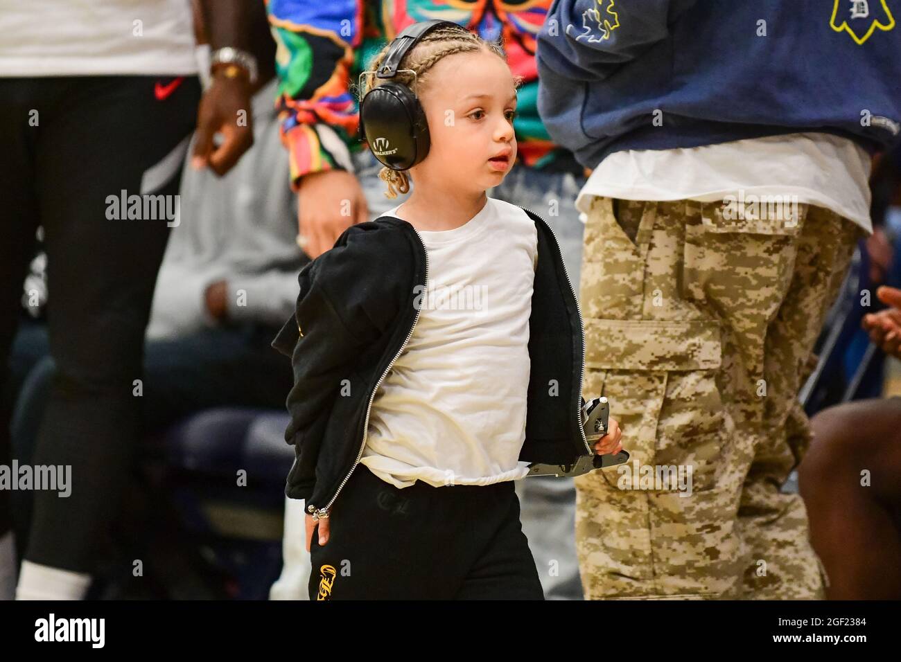 Adonis Graham, son of Canadian rapper Drake, watches the 2021 CIF ...