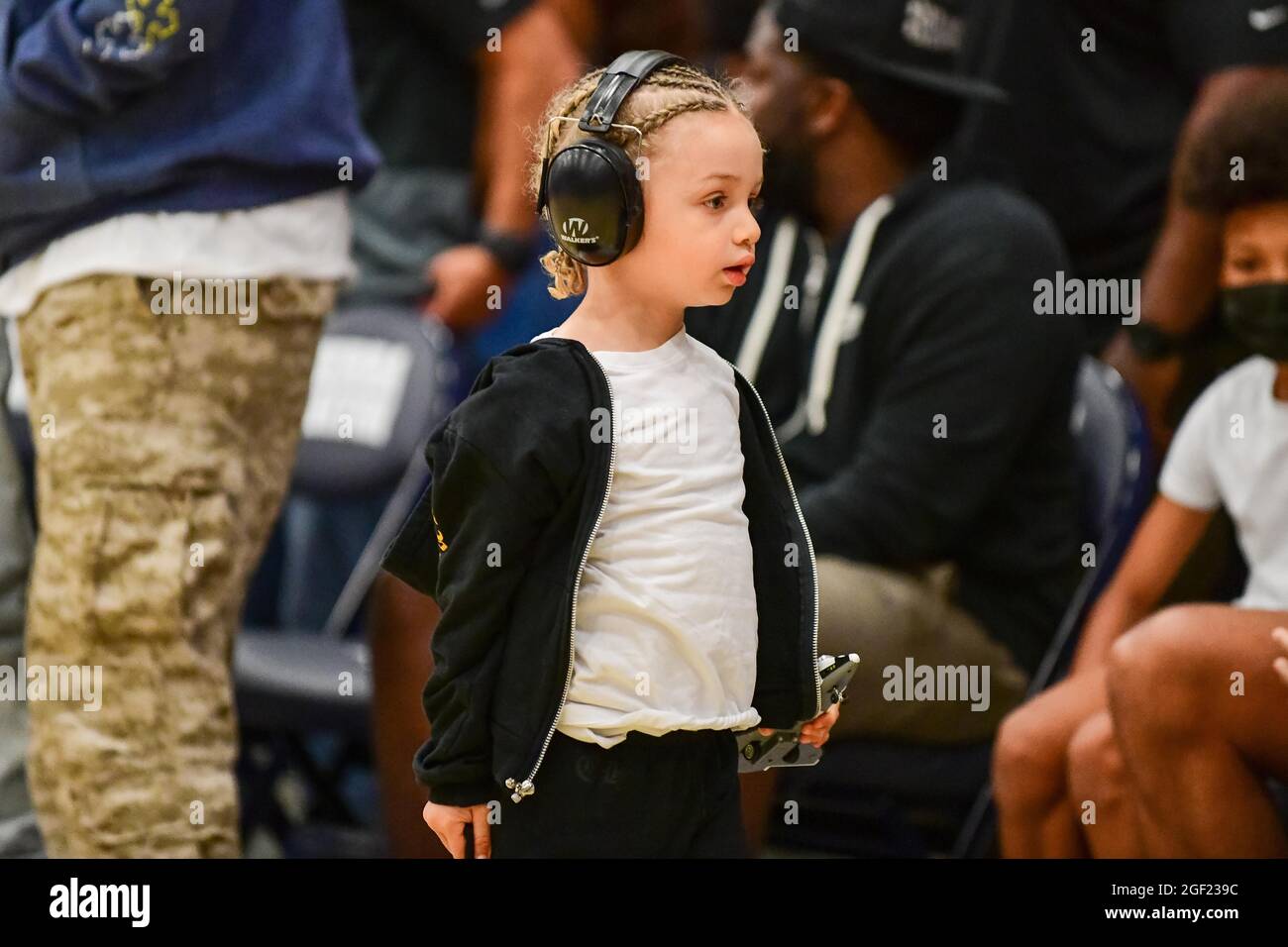 Adonis Graham, son of Canadian rapper Drake, watches the 2021 CIF ...